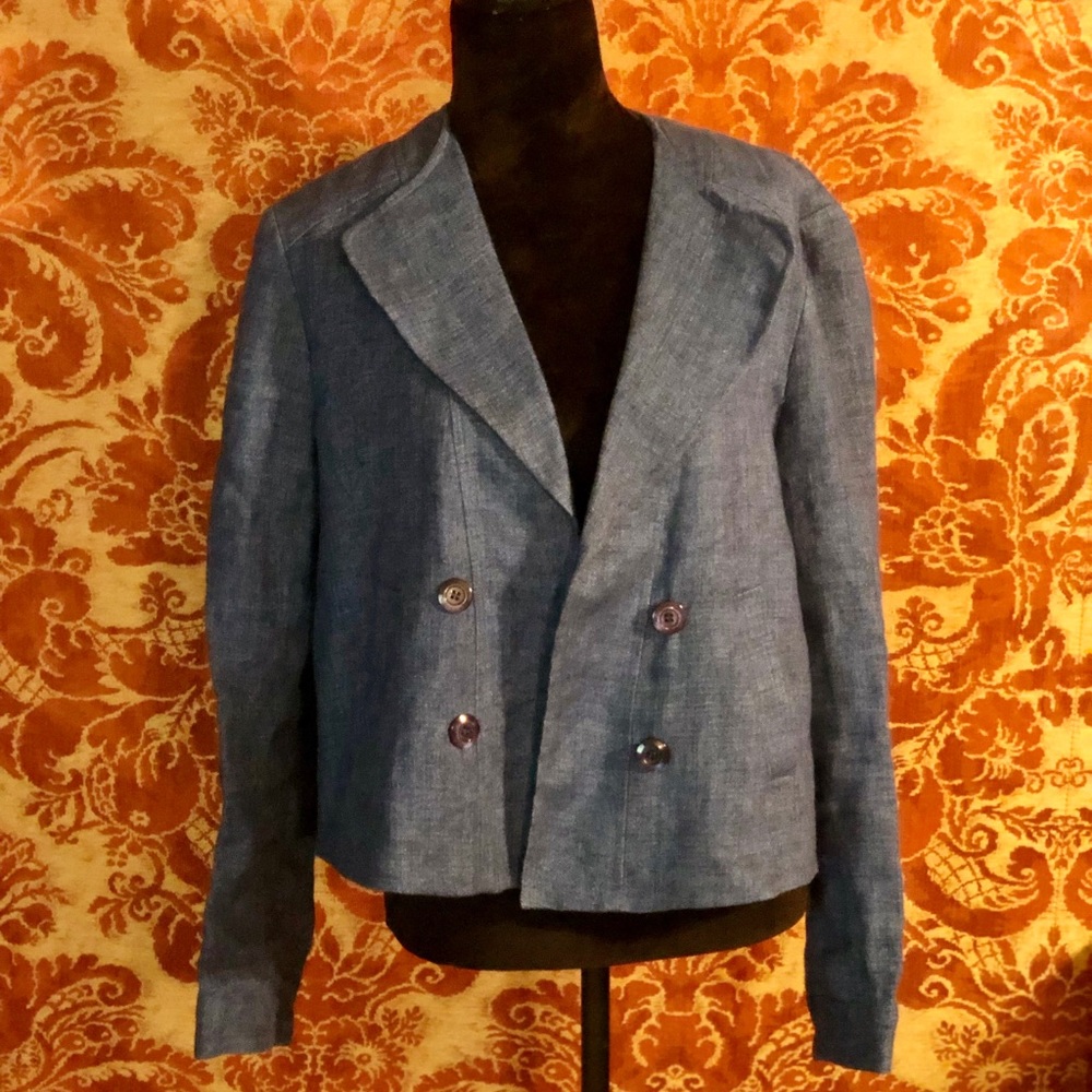 Louben Linen Double Breasted Blazer - Gem